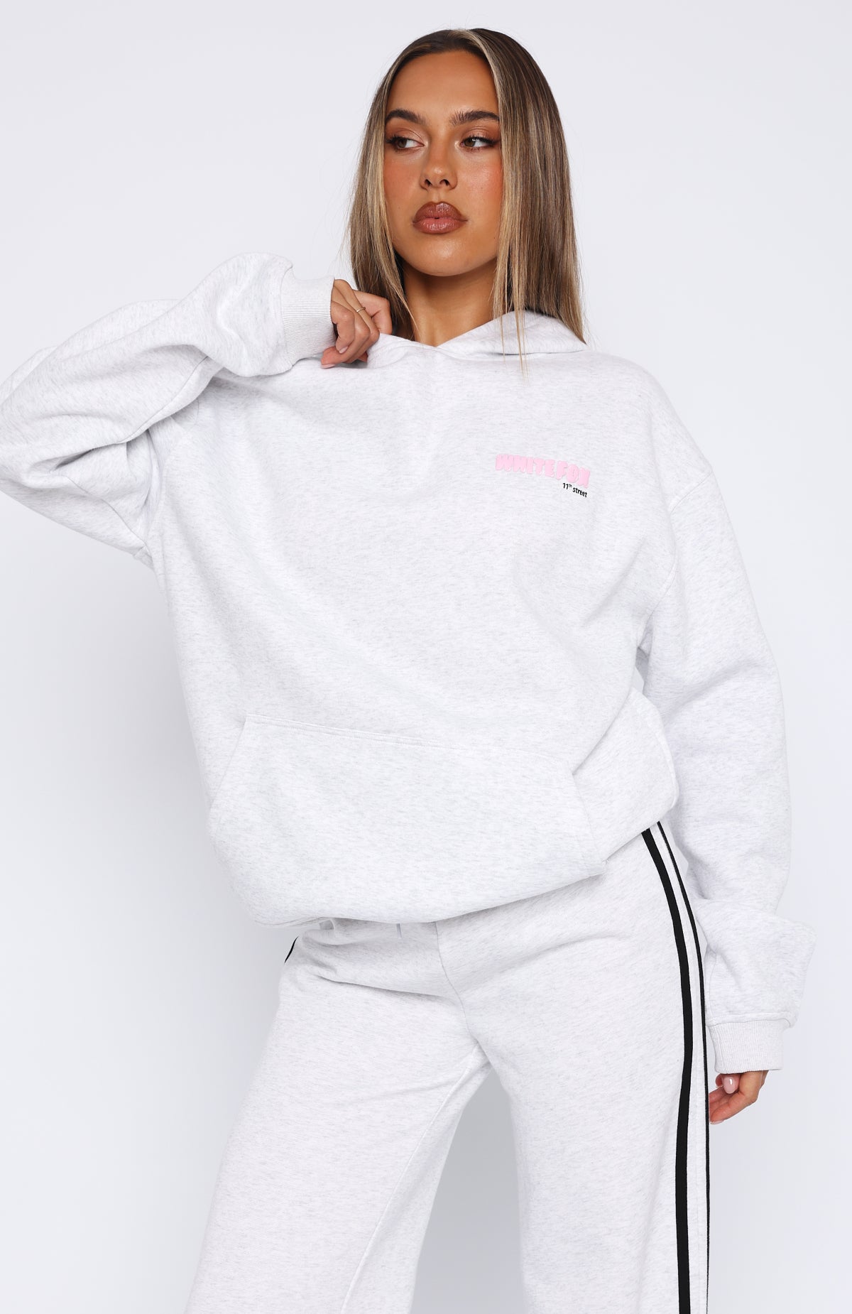 11th Street She's So Lucky Oversized Hoodie Leopard Splice | White Fox ...