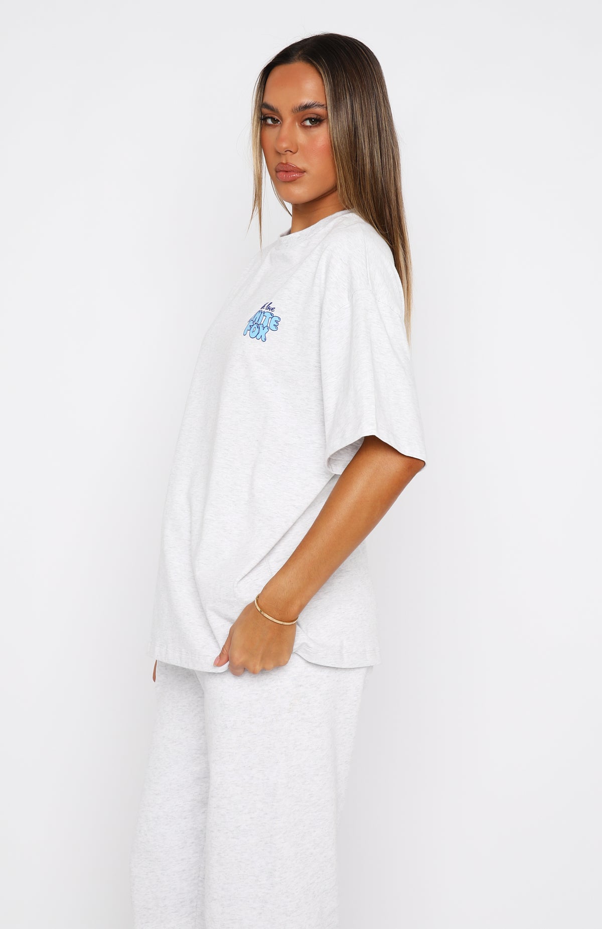 With Love Always Oversized Tee Grey Marle | White Fox Boutique