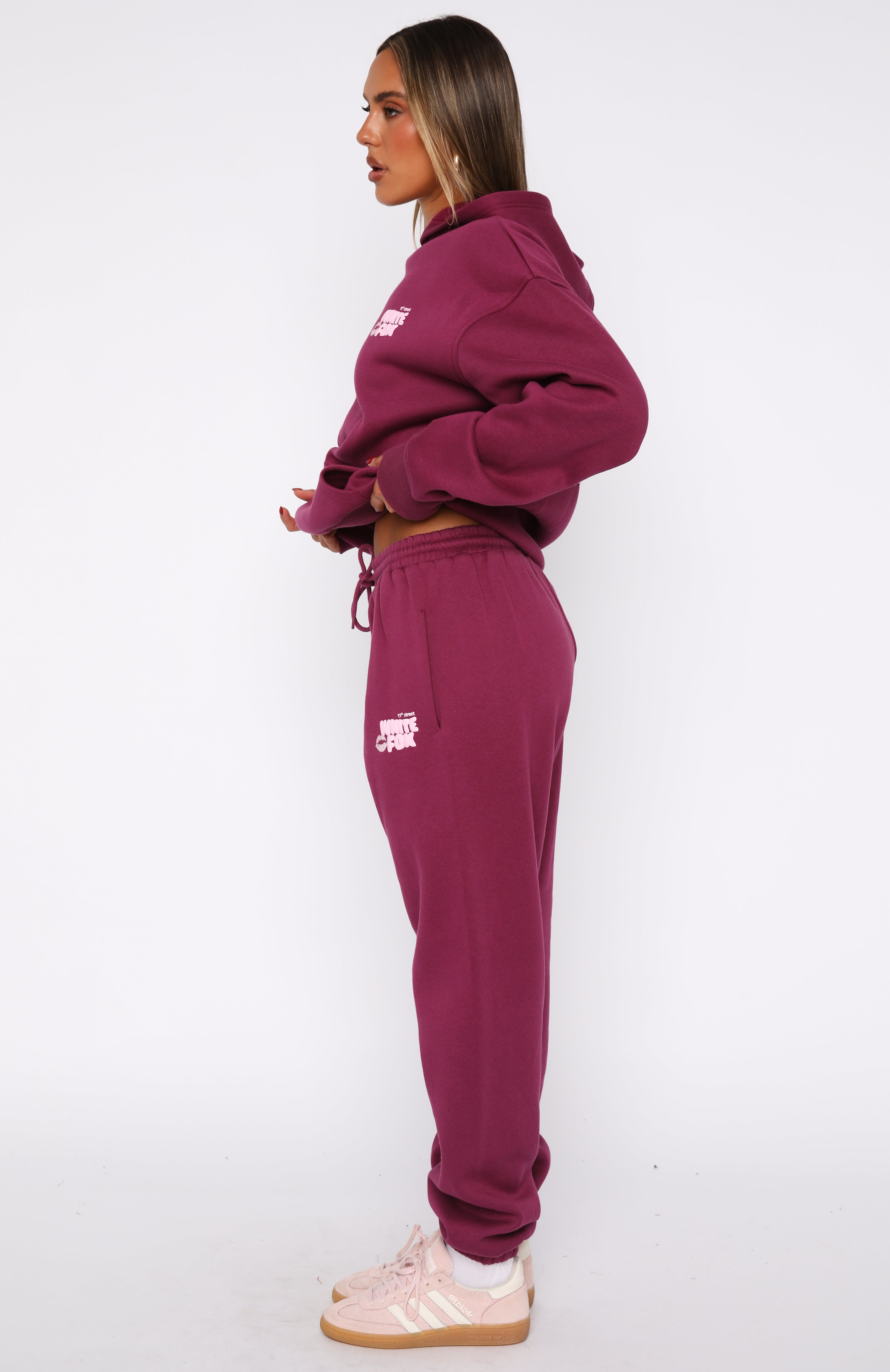 11th Street Sweet Kisses Sweatpants Very Berry | White Fox Boutique