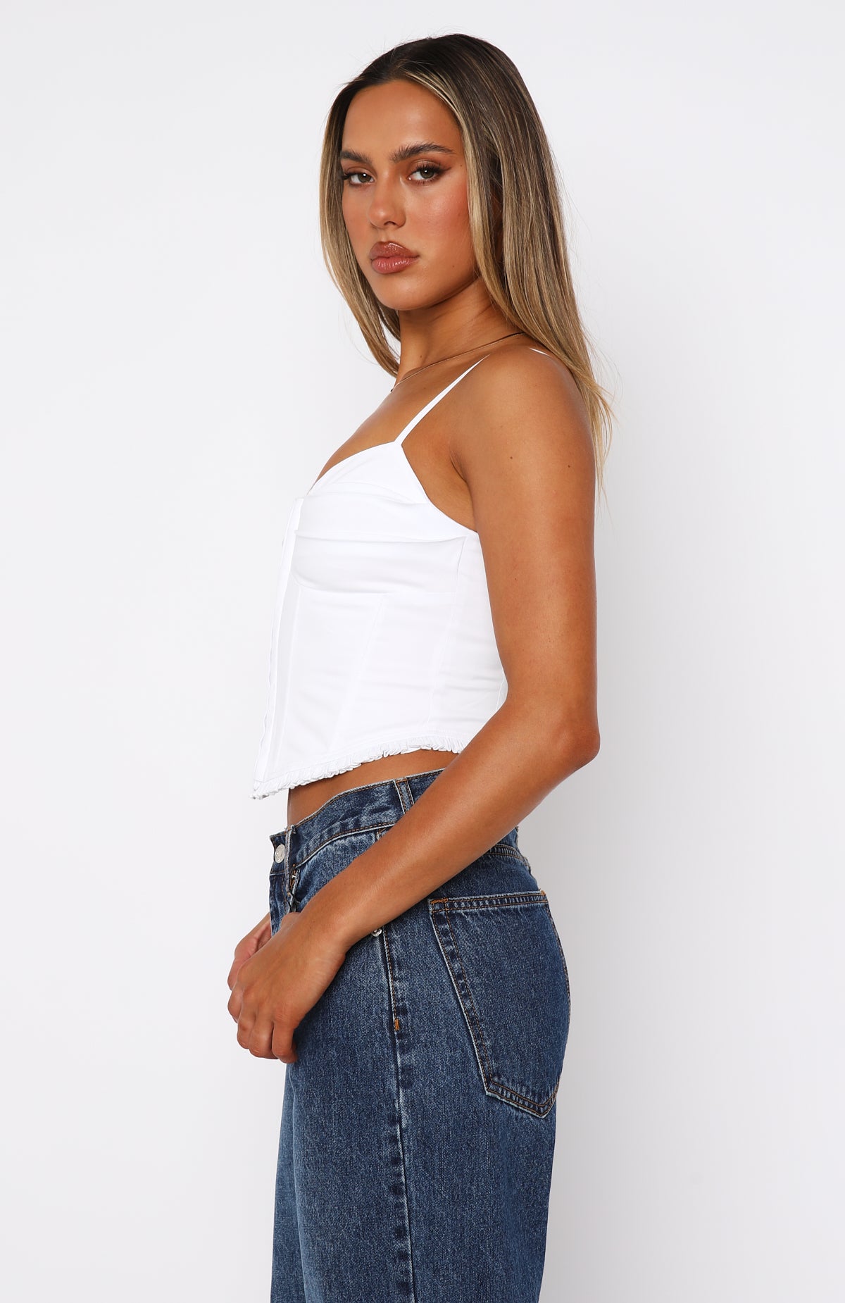 Striking Out Bustier White | White Fox Boutique