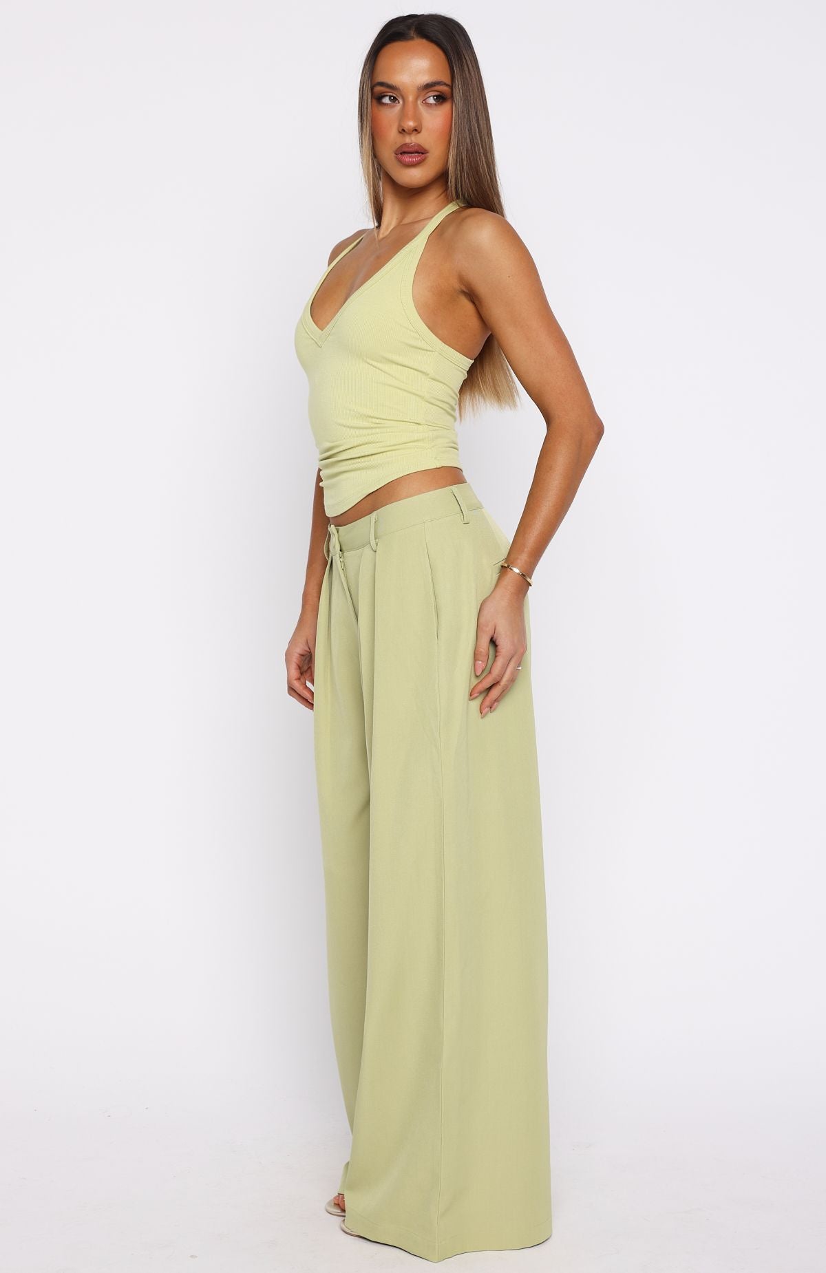 Figuring Out Feelings Pants Chartreuse | White Fox Boutique