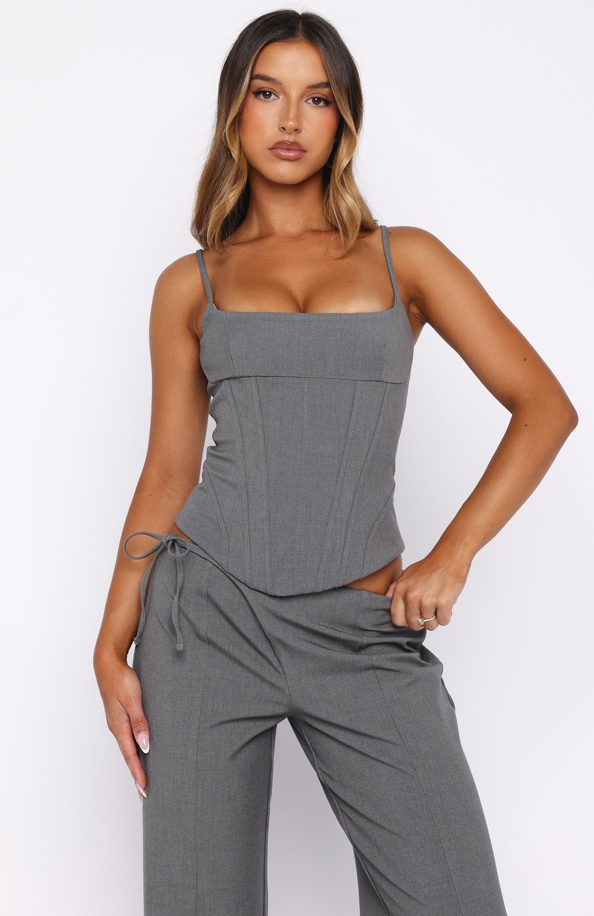 Heartfelt Moments Bustier Grey | White Fox Boutique
