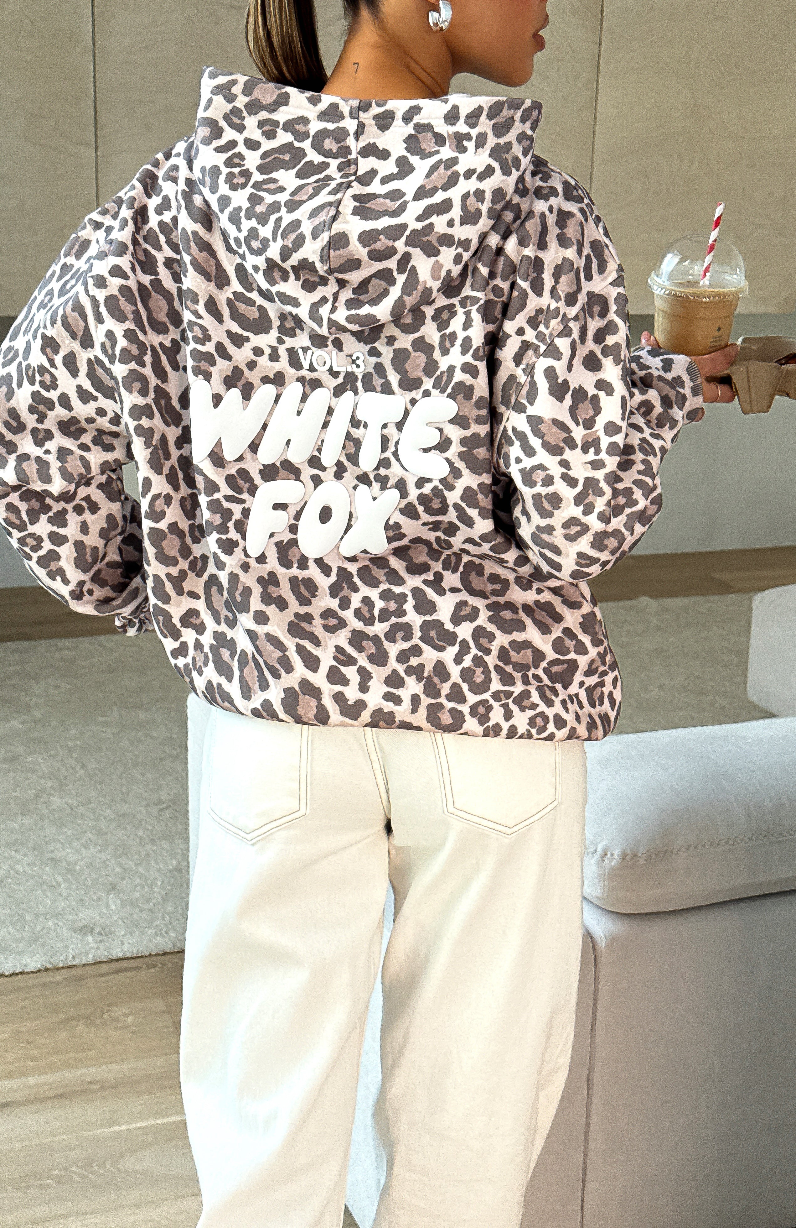 Offstage Printed Oversized Hoodie Leopard | White Fox Boutique
