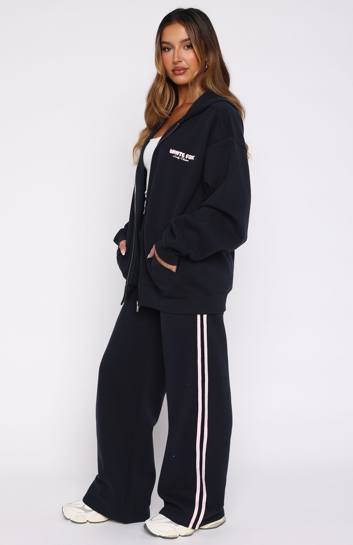 Lucky Thirteen Charise Wide Leg Sweatpants Navy | White Fox Boutique