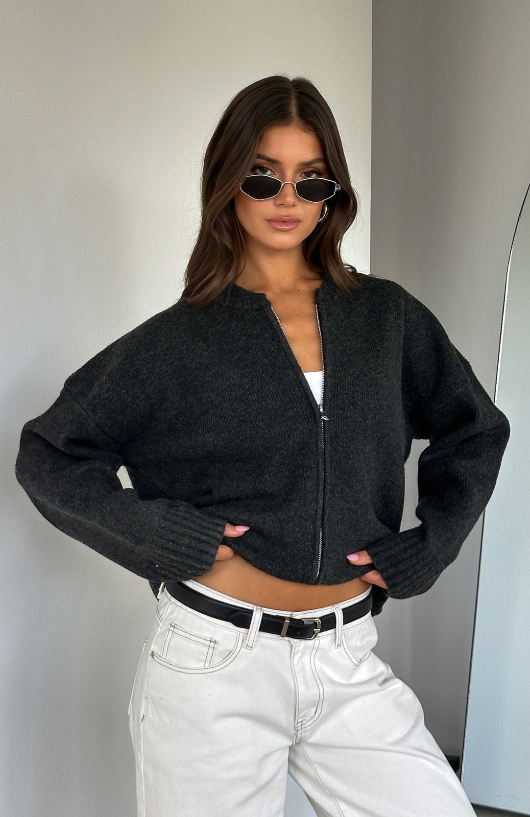 Unbreakable Bond Knit Jacket Charcoal | White Fox Boutique
