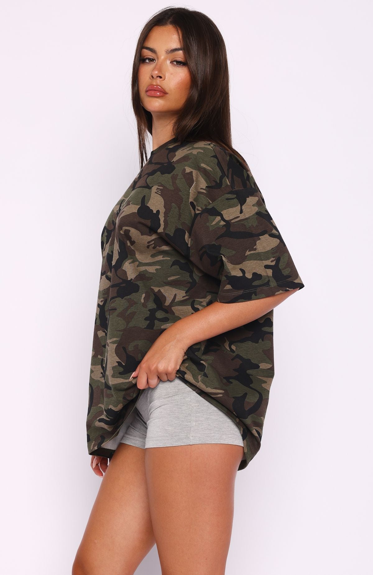 In Plain Sight Oversized Tee Green Camo | White Fox Boutique