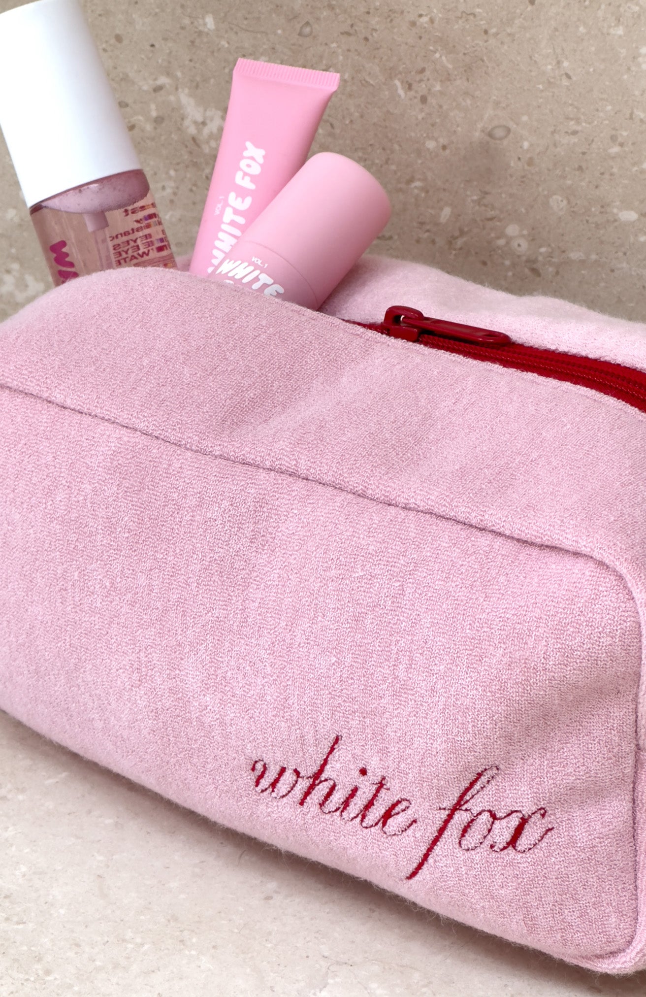 Lillian Cosmetic Bag Baby Pink | White Fox Boutique