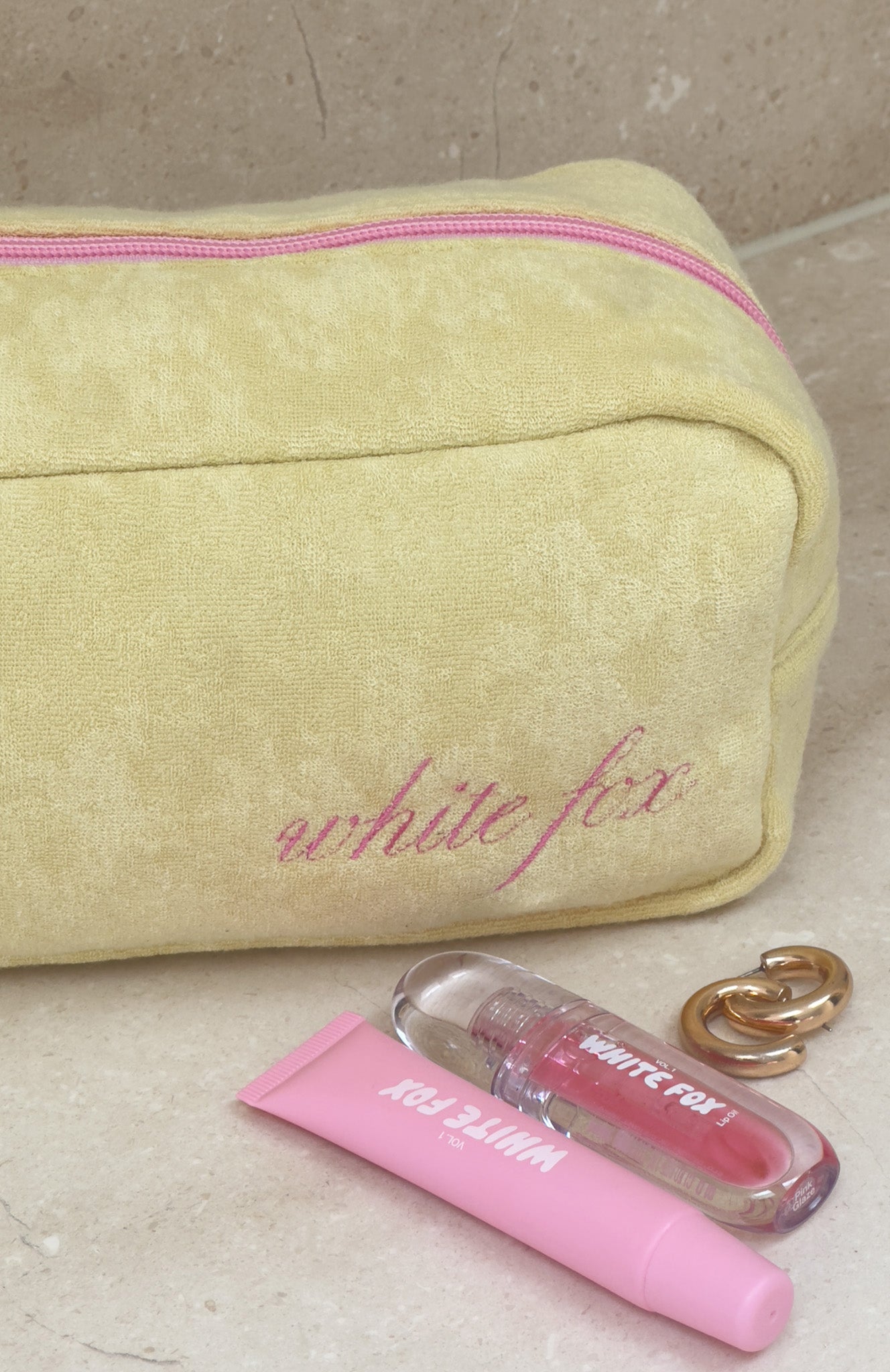 Lillian Cosmetic Bag Lemon | White Fox Boutique