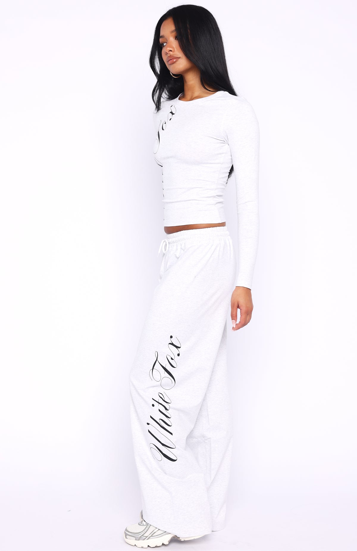 Luxurious Girl Track Pants Grey Marle | White Fox Boutique