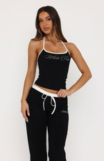 She's A Princess Halter Top Black | White Fox Boutique