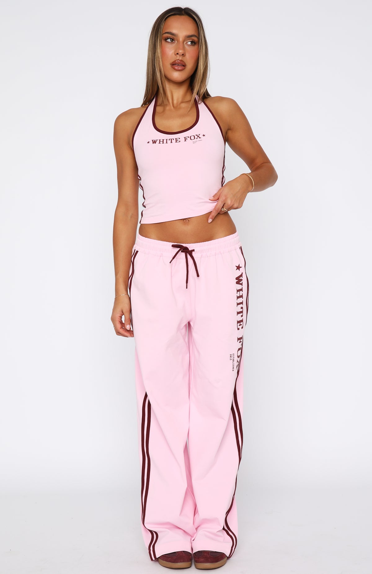Star Of The Night Track Pants Pink | White Fox Boutique