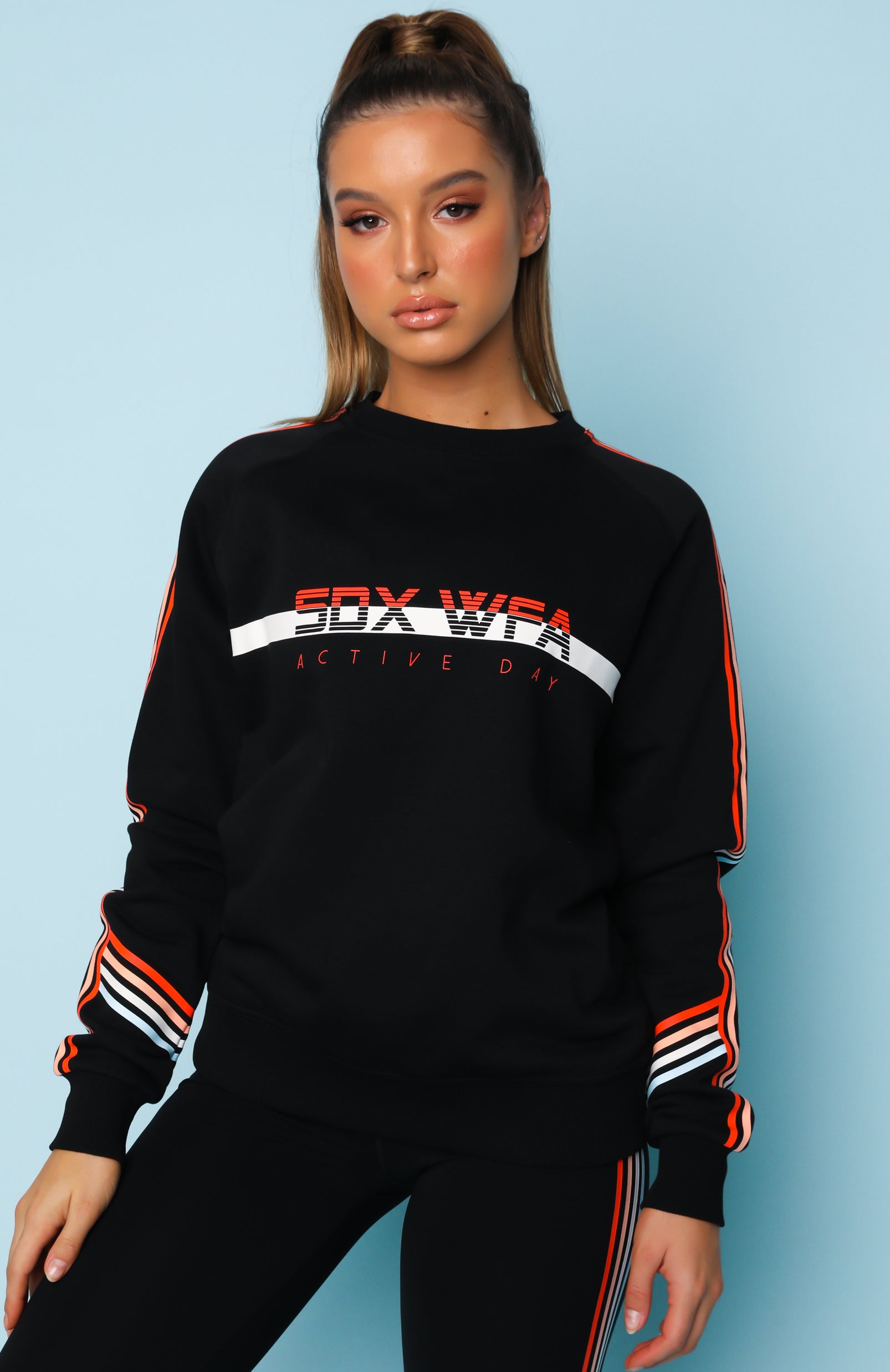 Team Captain Sweater Black | White Fox Boutique